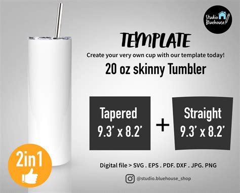 Skinny Tumbler Template Size