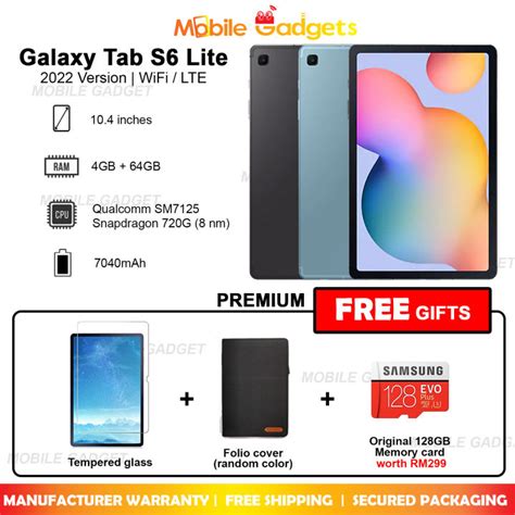 Samsung Galaxy Tab S6 Lite 2022 4GB 64GB WiFi LTE Version