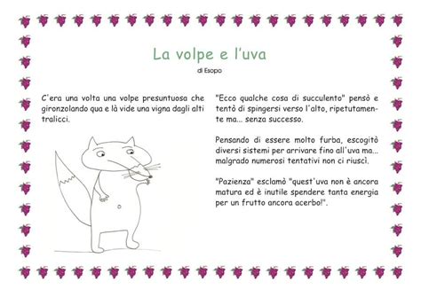 La Volpe E L Uva Favola Per Bambini