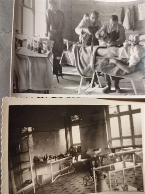 2 WK 2 FOTOS Minsk Lazarett OP Chirurgen Penis Operation OP Tisch Op