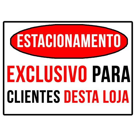 Kit 5 placas de sinalização estacionamento para clientes Submarino