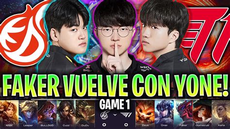 FAKER VUELVE CON YONE EN LA LCK KDF Vs T1 Game 1 LCK Summer 2024