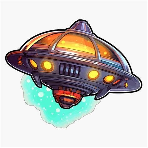 Un Dibujo De Una Nave Espacial Con Una Cubierta Azul Y Una Luz Verde Y