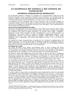 La enseñanza del número y del sistema de numeración la ense 241 anza