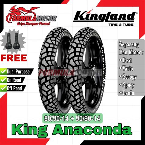 Jual 80 90 14 90 90 14 Kingland King Anaconda Ring 14 Tubeless Dual
