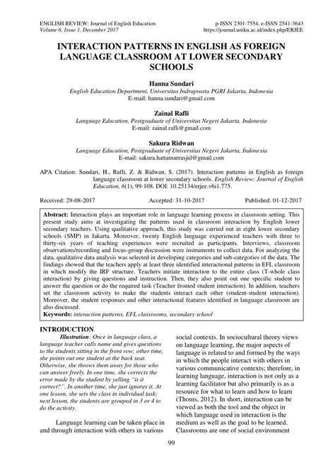 pdf interaction patterns in english as foreign language classroom at lower secondary schools