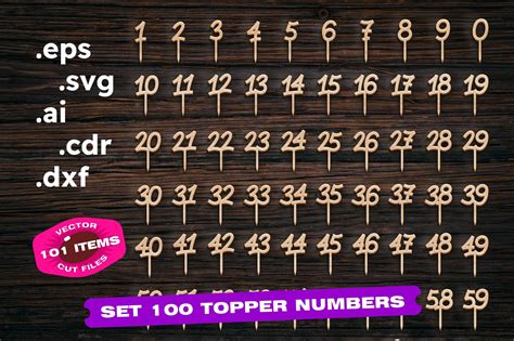 Number Cake Topper Svg Laser Cut Files Woodworking Plans Cdr Etsy