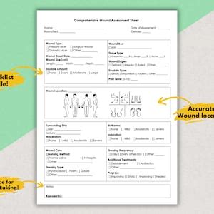 Wound Assessment Sheet Pressure Ulcer Skin Integrity Assessment Nurse