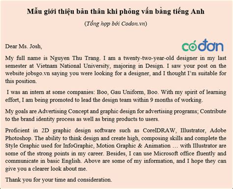 Mẫu giới thiệu bản thân Giới thiệu bản thân đơn giản và hiệu quả