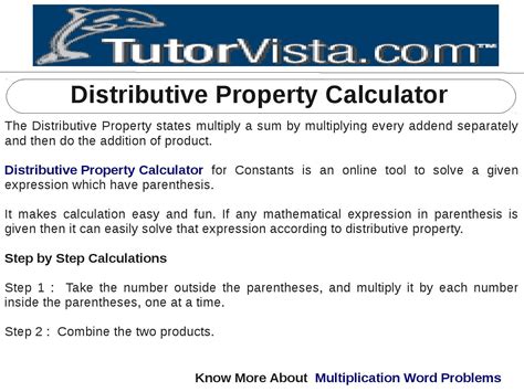Distributive Property Answers Calculator