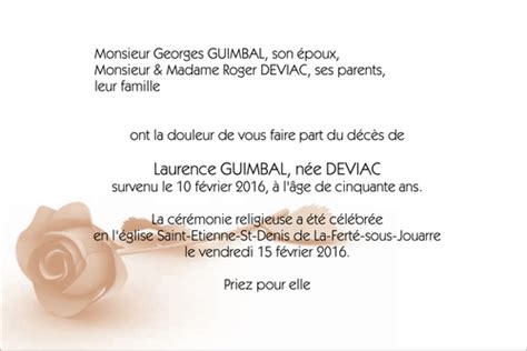 Modèle De Faire Part De Décès Gratuit