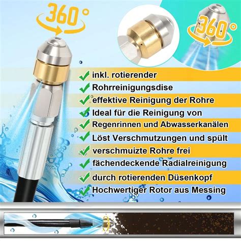 Herrselsam Tuyau De Nettoyage De Canalisations 20M Kit De Nettoyage De
