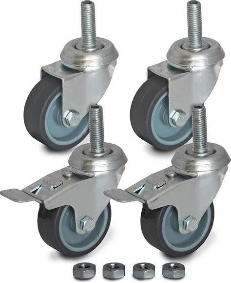 Lot De Roulettes Pivotantes Mm Avec Vis Filet Es M Et Crous M