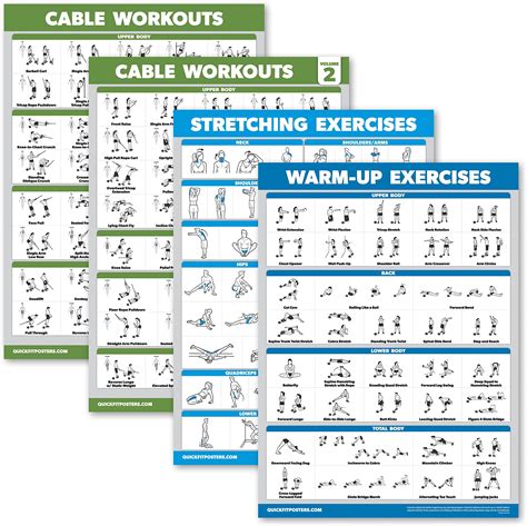 Amazon QUICKFIT Workout Poster Cable Machine An Exercise Chart