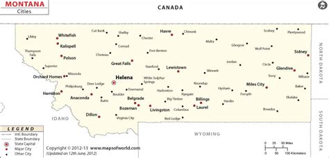 Map Of Montana Cities Map Of Montana With Cities