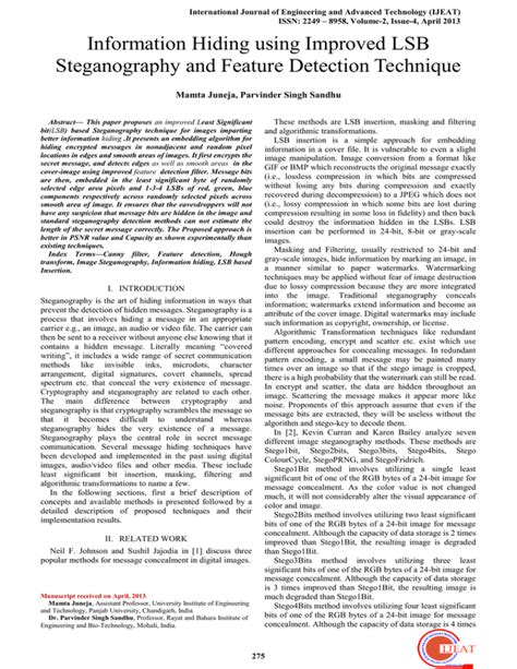 information hiding using improved lsb steganography and feature
