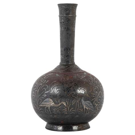 Indian Mughal Silver Inlaid Bidri Hookah Base For Sale At 1stdibs Vintage Brass Hidden Pipe