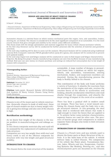 pdf design and analysis of heavy vehicle chassis using honey comb structure pdfslide