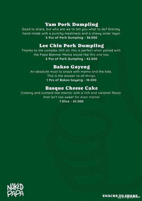 Selalu Diperbarui Menu Naked Papa Puri