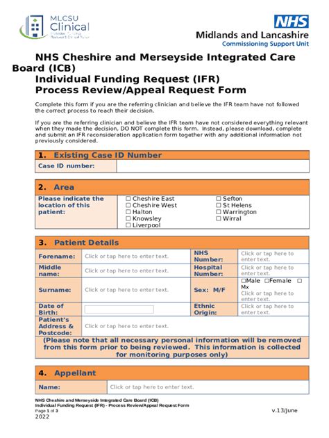 Individual Funding Request IFR A Guide For Patients Doc Template