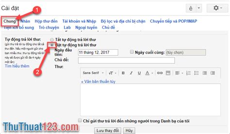 Cách thiết lập trả lời mail tự động trên Gmail