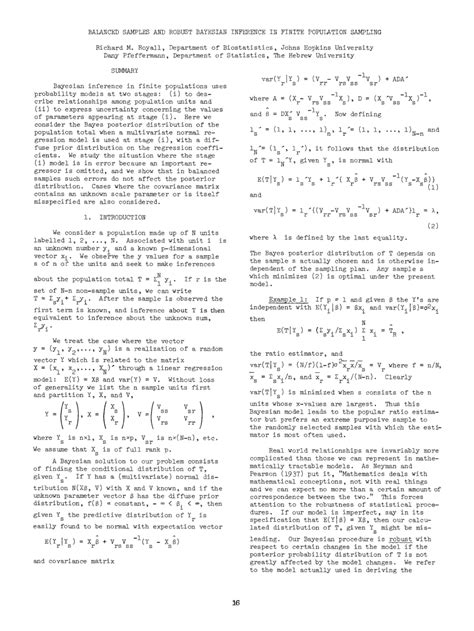pdf balanced samples and robust bayesian inference in finite population sampling