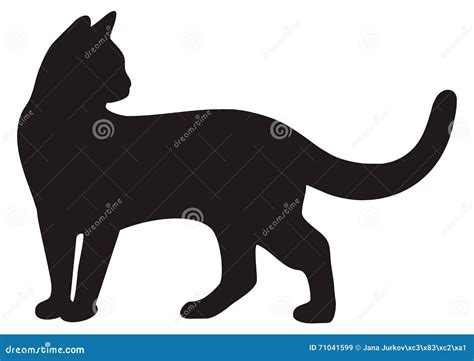 Black Cat Vector Icon Silhouette Stock Vector Illustration Of