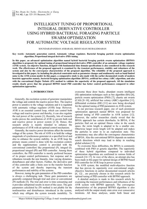 pdf intelligent tuning of proportional integral derivative controller using hybrid bacterial