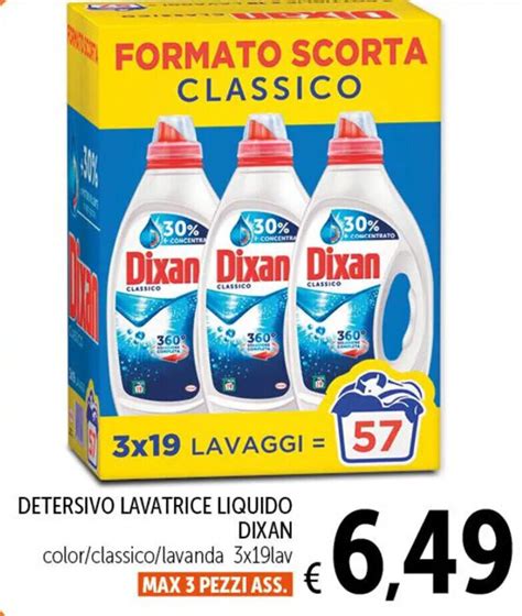 DETERSIVO LAVATRICE LIQUIDO DIXAN Color Classico Lavanda 3x19lav