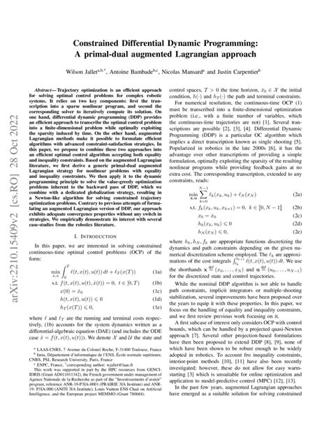 constrained differential dynamic programming a primal dual augmented lagrangian approach deepai