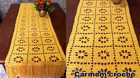 CAMINHO DE MESA FÁCIL FEITO NO CROCHÊ FILÉ PASSO A PASSO COMPLETO YouTube