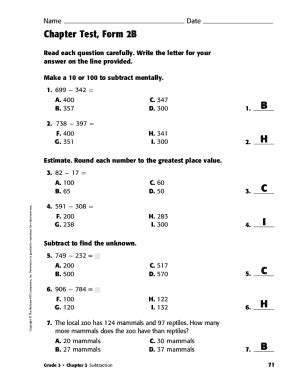 Fillable Online Chapter Test Form 2B B H C I C H B Fax Email Print