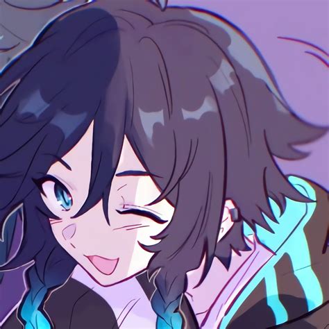 An Anime Character With Long Black Hair And Blue Eyes