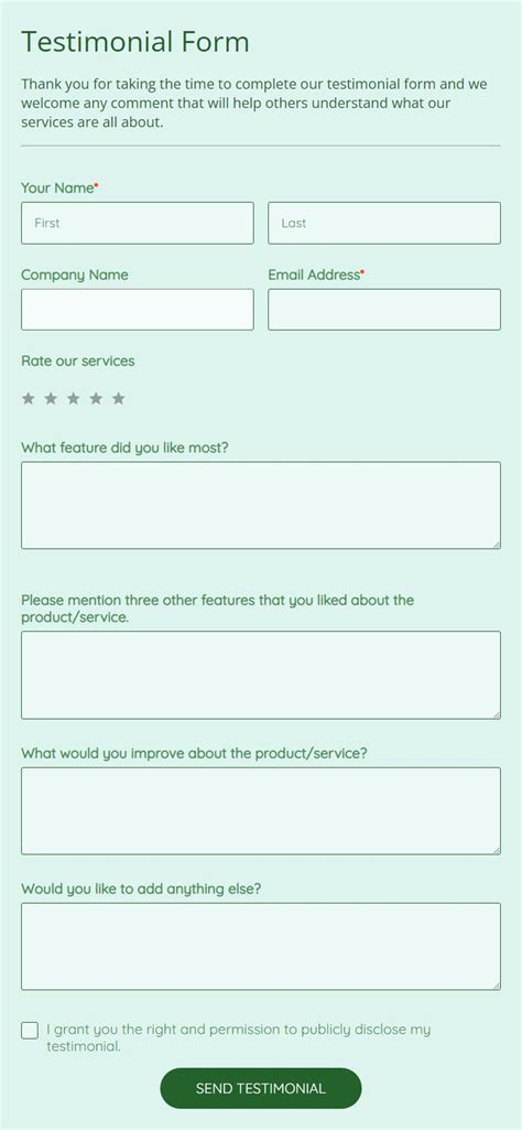 Free Testimonial Template