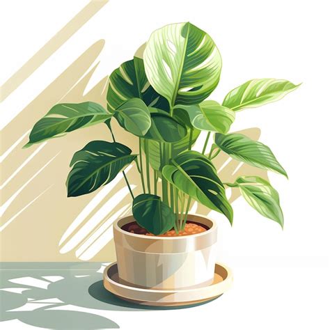 Premium Ai Image A Plant With Green Leaves And A White Background