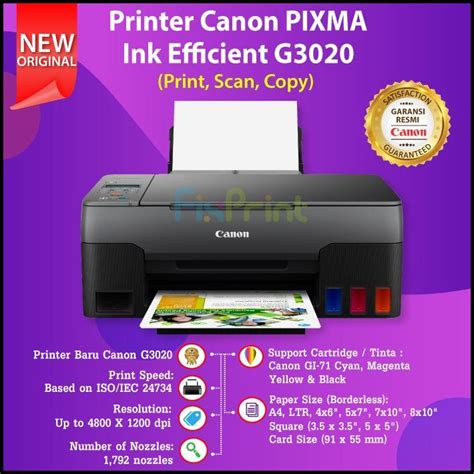 Jual Printer Canon Pixma Ink Efficient G3020 Wifi Print Scan Copy
