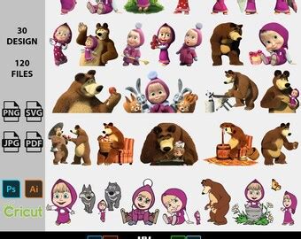 Masha And The Bear Svg Bundle Etsy