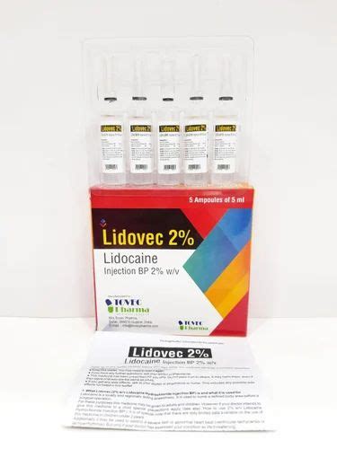 LIDOCAINE INJECTION 2 W V Grade Standard BP At Rs 11 Piece In Surat