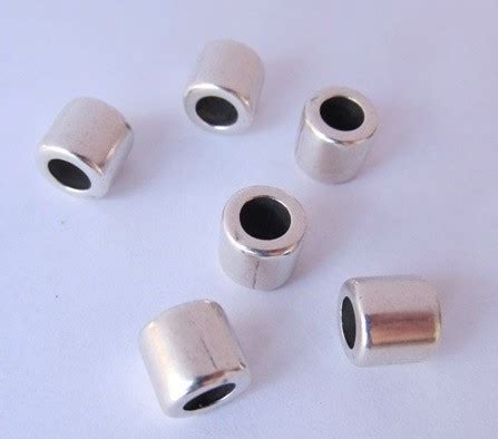 Entrepieza zamak tubo corto 7 5 x 8 5 mm Pase 5mm Baño de plata