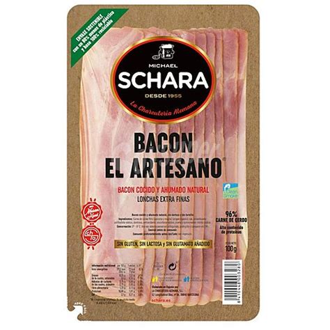 Michael Schara Schara Bacon Cocido Y Ahumado Natural Sin Corteza Y Sin