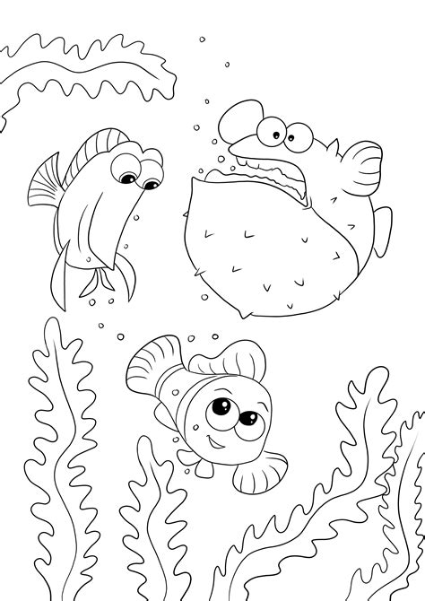 Her yaştan çocuklar için Tang Gang Dory Nemo resminin ücretsiz