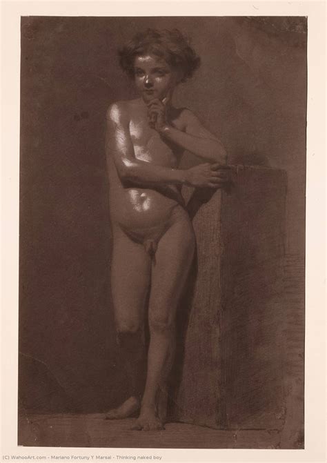 Reproducciones De Bellas Artes Pensando Chico Desnudo 1860 De Mariano