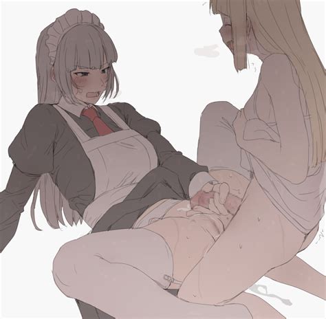 Futanari Sama And Grey Hair Maid Original Drawn By Mdf An Danbooru