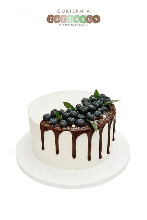 Tort Klasyczny Drip Cake z Borówkami Cukiernia Zatorscy