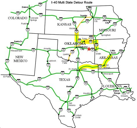 Us Map Interstate 40