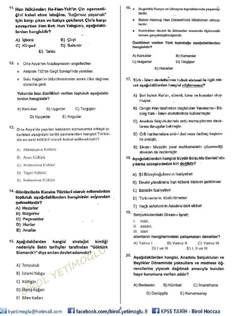 Kabilecek Soru Ile Kpss Tarih Tekrar Kpss G Ncel Bilgiler