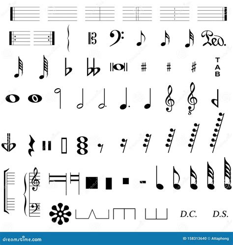 Conjunto De Símbolos Musicais Elementos De Símbolos Musicais ícones E