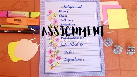 How To Make Assignment Front Page Design Calligraphy Drawing