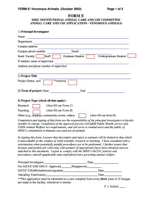 Fillable Online Shsu Form E Shsu Fax Email Print PdfFiller