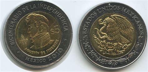 Mexiko 5 Pesos 2010 G2743 Bicentenary of Independence Agustín de
